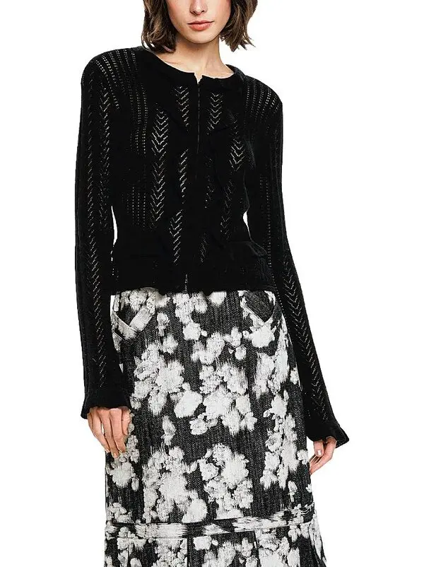 Anna Sui Victorian Pointelle Cardigan - Black