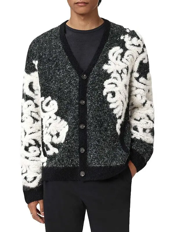 John Varvatos La Morra Cardigan Sweater - Black/white