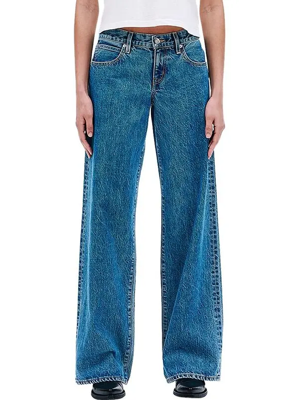 SLVRLAKE Lexi Low Rise Wide Leg Jeans - Satisfaction