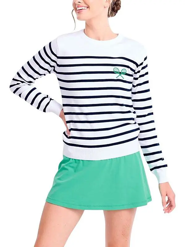 AME & LULU Club Sport Sweater - Navy Rally Stripes