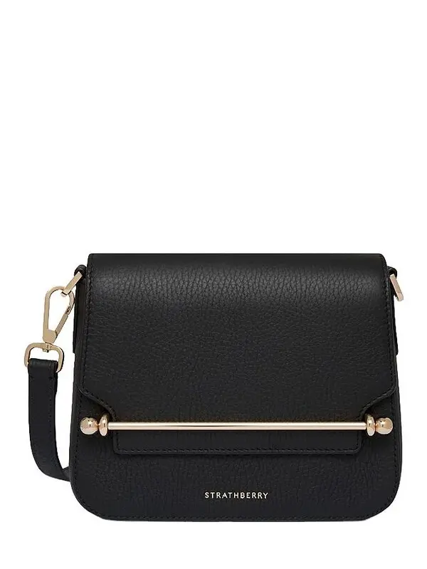 Strathberry Ace Mini Leather Crossbody Bag - Black