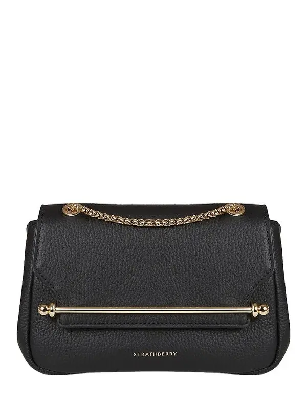 Strathberry East/west Mini Leather Shoulder Bag - Black