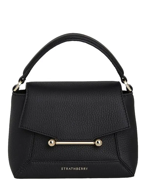 Strathberry Mosaic Nano Leather Crossbody Bag - Black