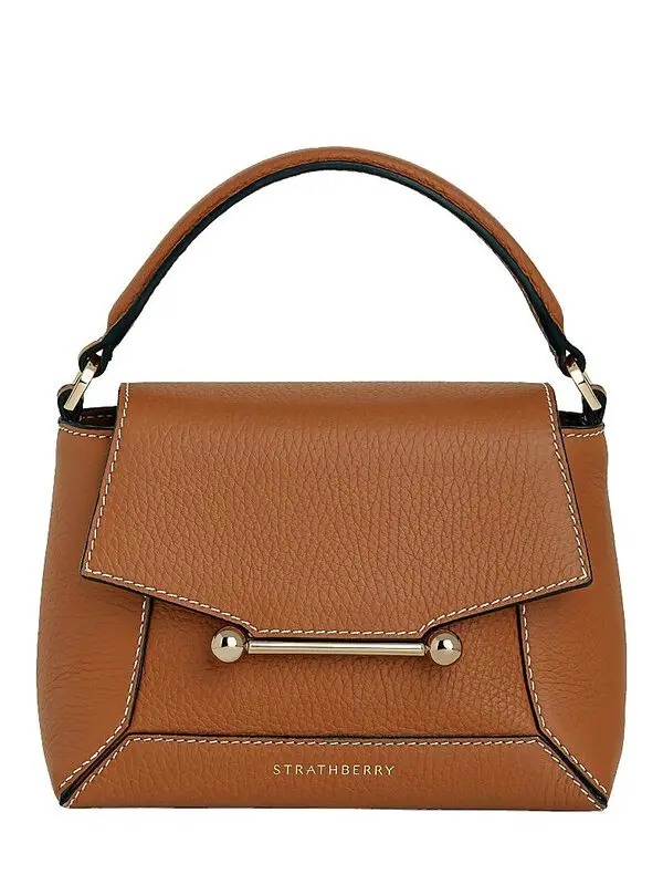 Strathberry Mosaic Nano Leather Crossbody Bag - Tan/vanilla