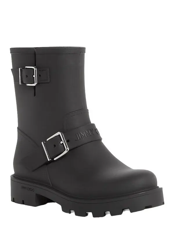 JIMMY CHOO Biker Rain Boots - Black