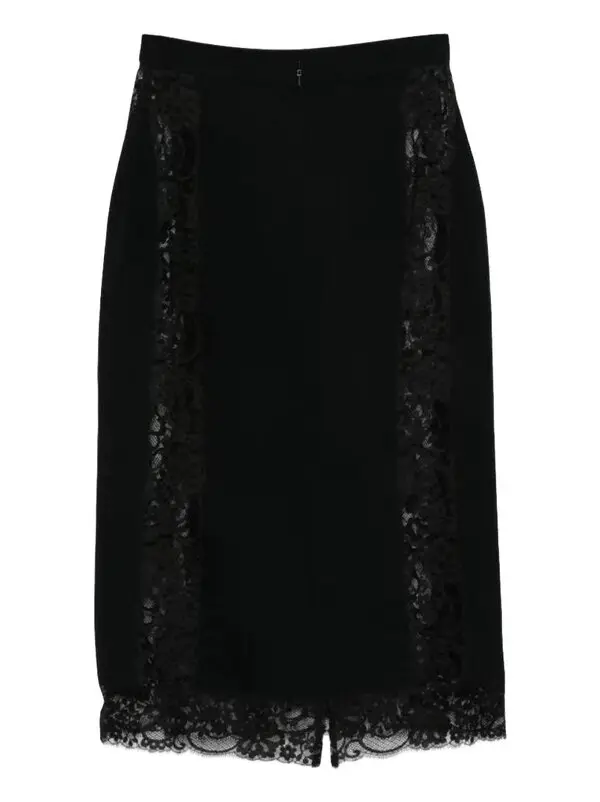 Elie Saab Lace Midi Skirt - Black