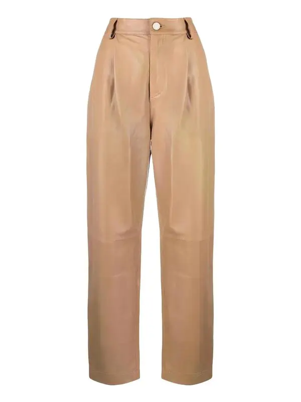 Red Valentino High-waisted Leather Trousers - Neutrals