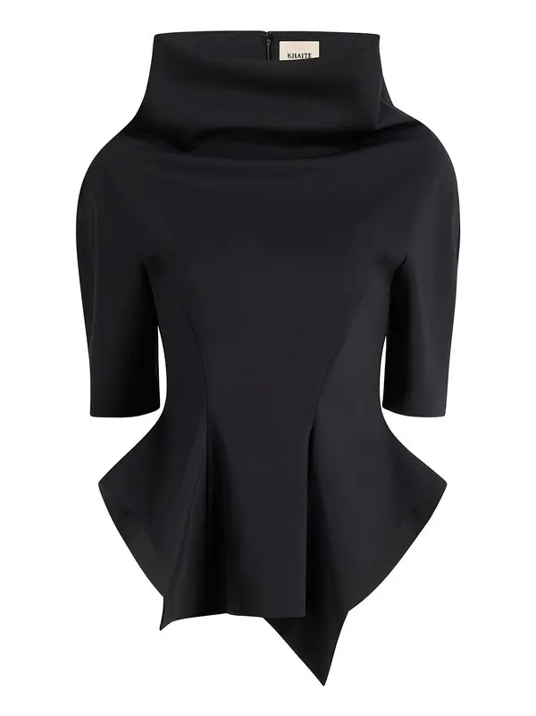 Khaite Pippa Peplum Top - Black