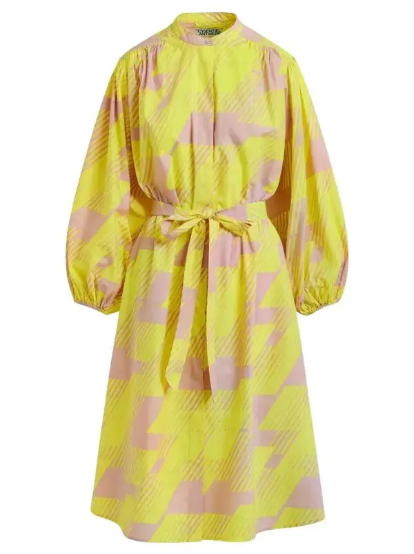 Essentiel Antwerp Patterned Midi Dress - Yellow