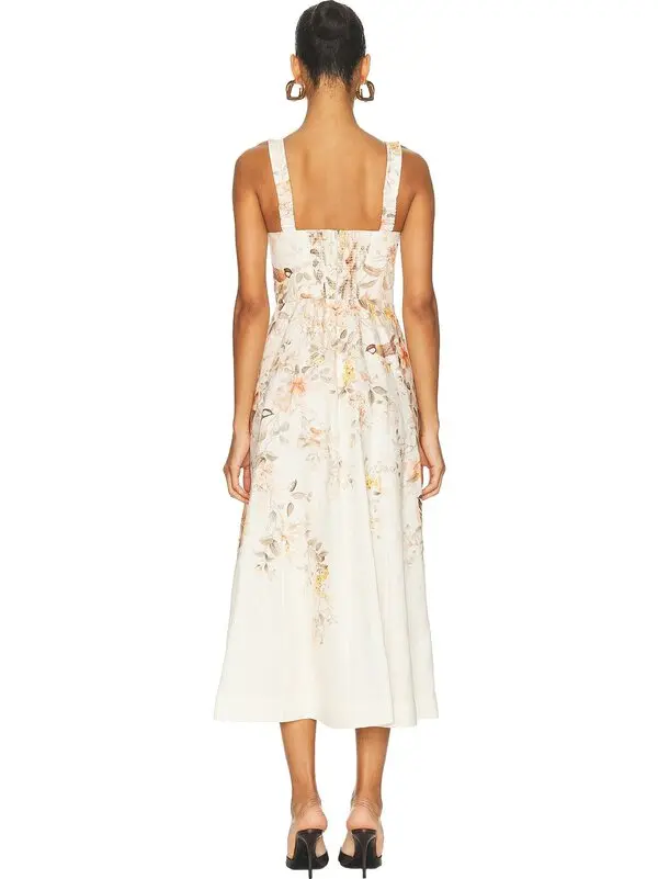 Zimmermann Luna Buttoned Picnic Dress - Cream Songbird