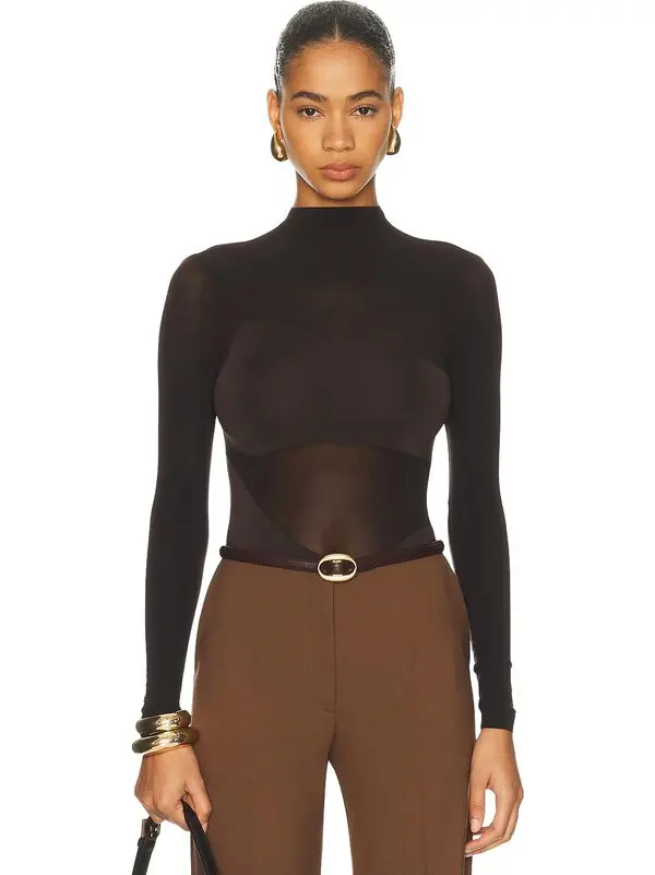 Wolford Shade String Bodysuit - Soft Cacao