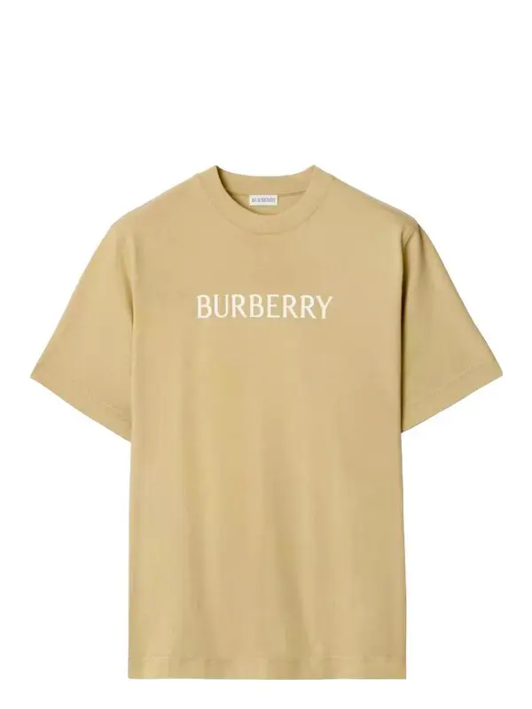 Burberry Logo Cotton T-shirt - Neutrals