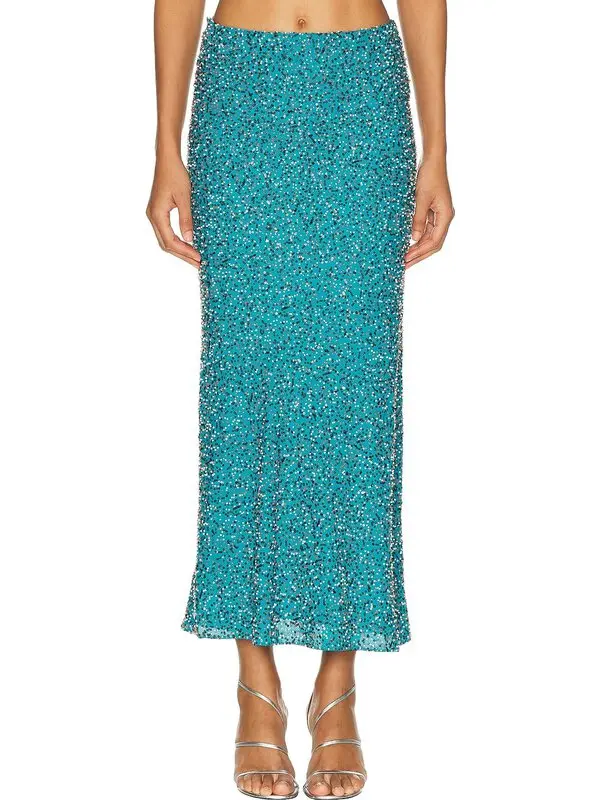 Rabanne Paillette Skirt - Ibiza Blue