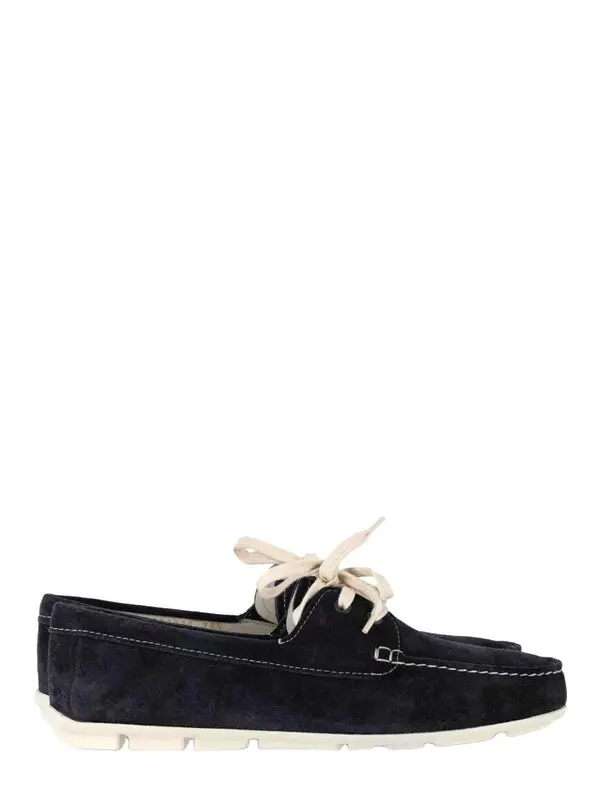 Prada Suede Boat Shoes - Blue