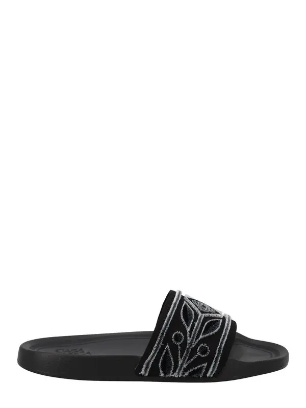 Casablanca Slides With Logo - Black