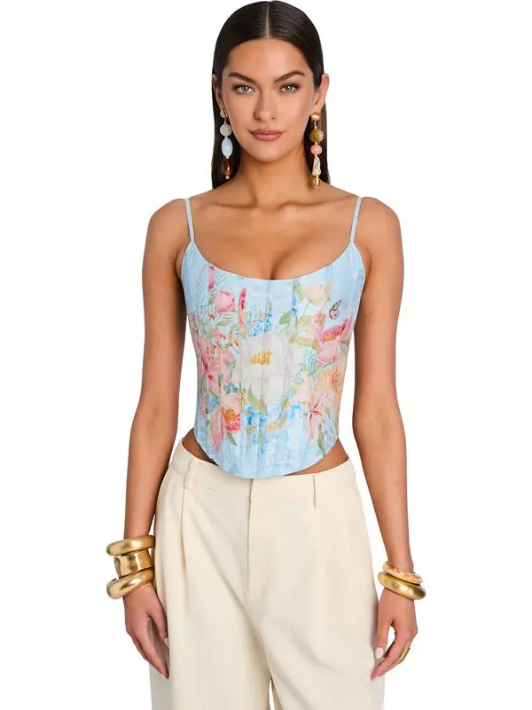 Retrofete Moxie Top - Bleu Fleur Tropicale