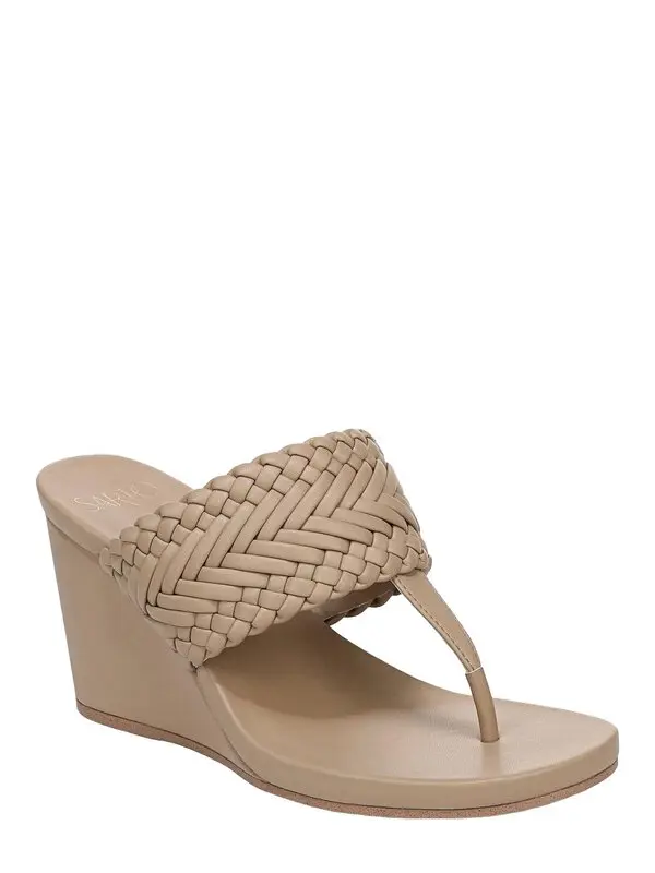 Franco Sarto Talea Calf Hair Wedge Sandal - Mocha