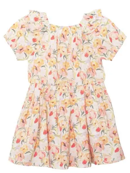 MABEL + HONEY Gathered Sleeve Dress - Pink