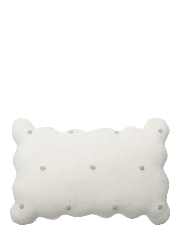 LORENA CANALS Knitted Biscuit Cushion - Ivory/ Dune White