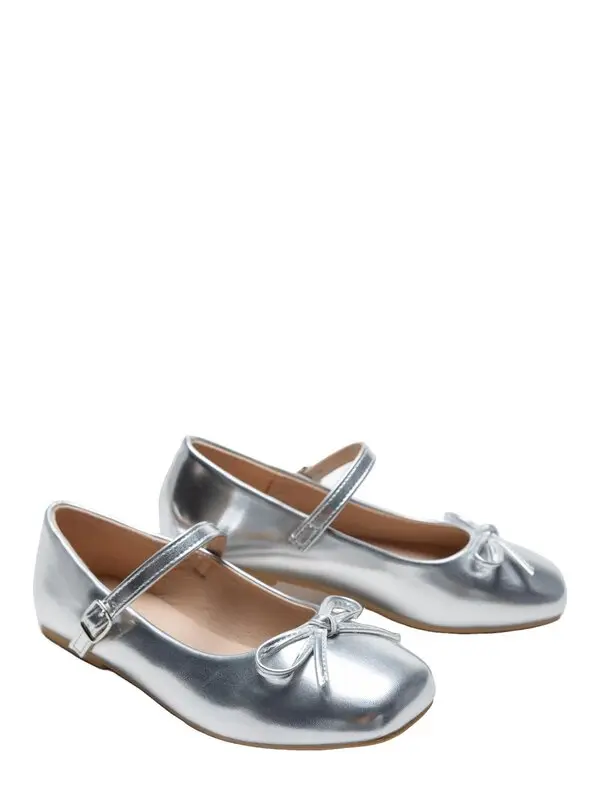 TULLEEN Julietta Bow Flats - Silver