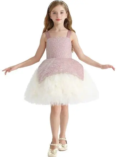 TULLEEN Glitter & Tulle Celebration Dress - Pink