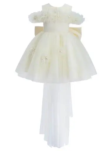 TULLEEN Floral Tulle Gown - Ivory