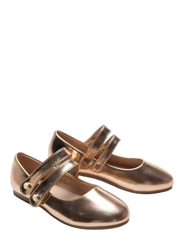 TULLEEN Dorothea Banded Patent Flats - Champagne