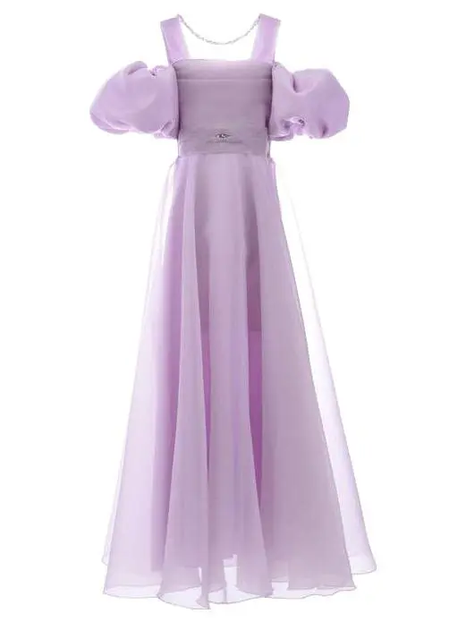 TULLEEN Thea Puff-sleeve Dress - Lavender
