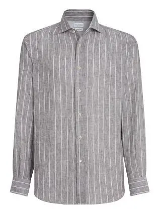 Brunello Cucinelli Chalk Stripe Shirt - Hazelnut