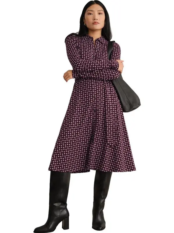 HOBBS LONDON Clarice Printed Midi Dress - Navy Multi