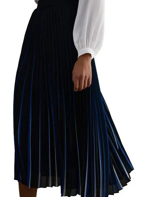 HOBBS LONDON Vida Pleated Skirt - Navy Blue