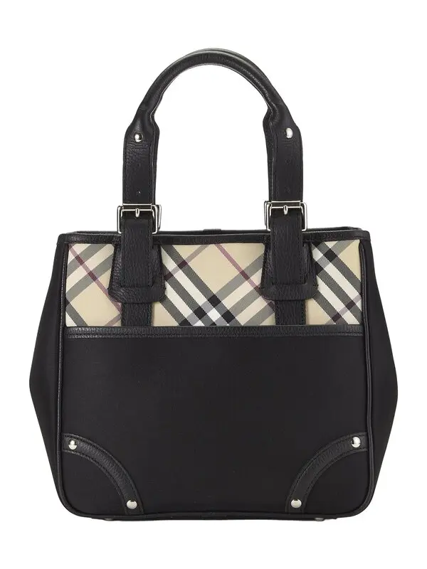 Burberry Nylon Handbag With House Check Trimming - Black