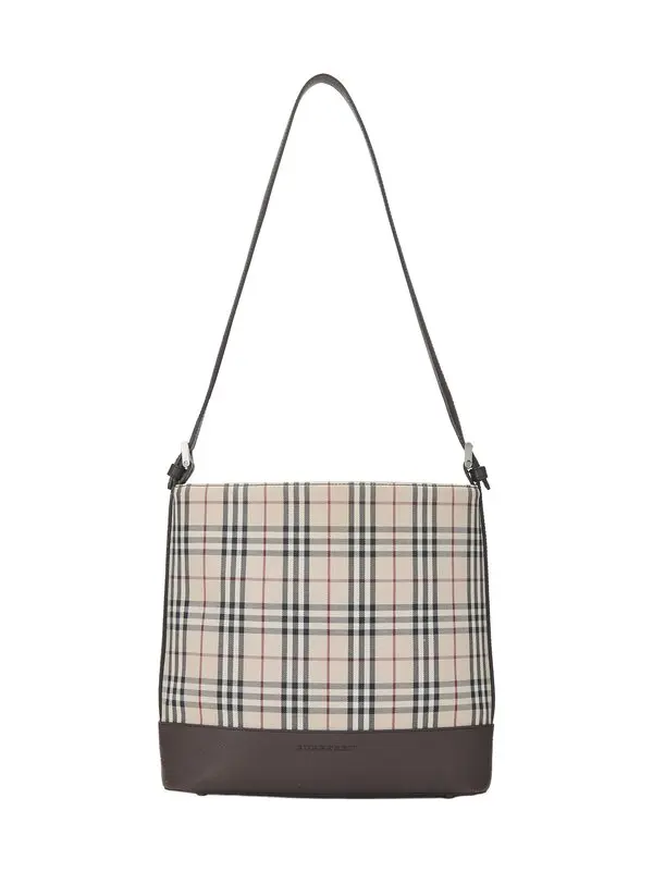 Burberry House Check Jacquard Bucket Shoulder Bag - Brown