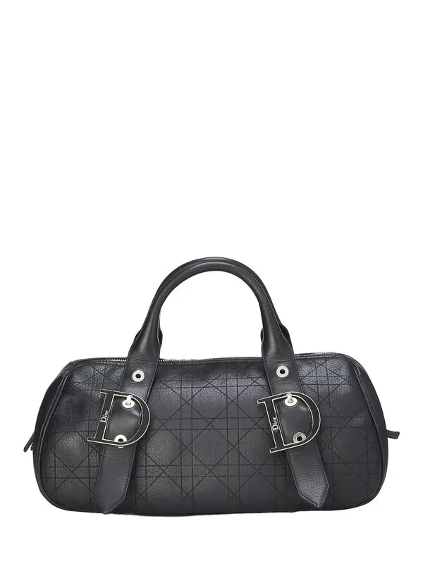 Dior Calfskin D-buckle Bowling Bag - Black