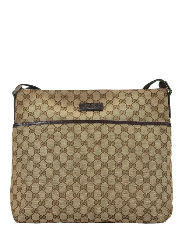Gucci Original Gg Web Pocket Messenger - Brown