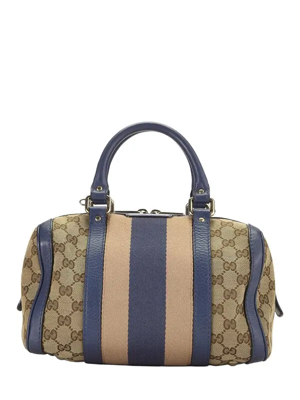 Gucci Original Gg Web Boston Bag - Blue