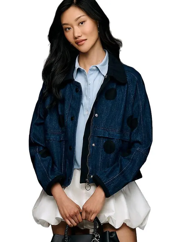 PILCRO The Lexie Cropped Workwear Jacket - Rinsed Denim