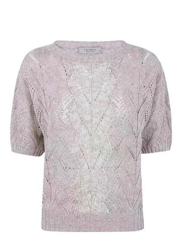 D.exterior Openwork Knit T-shirt - Neutrals