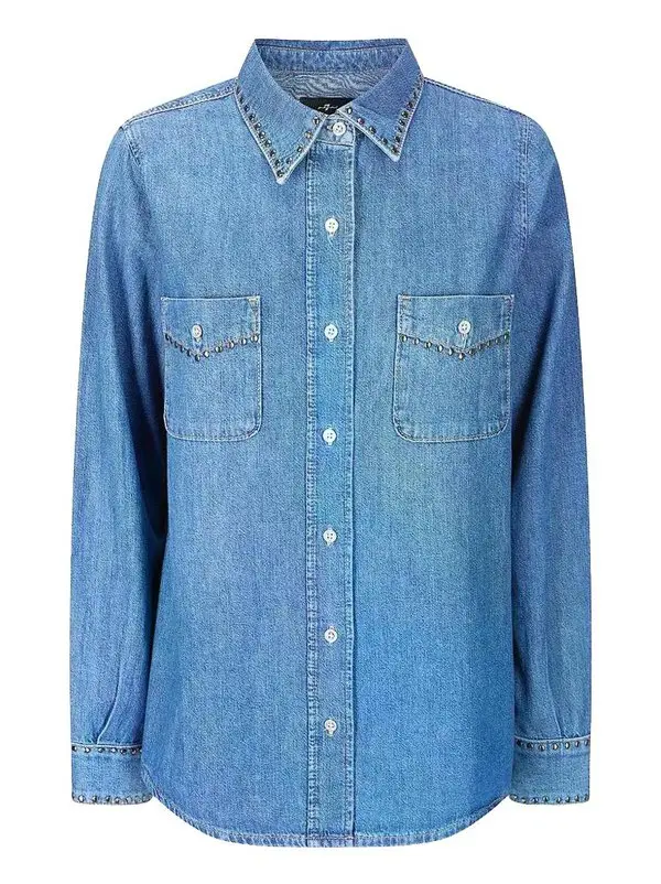 7 For All Mankind Studded Shirt - Blue