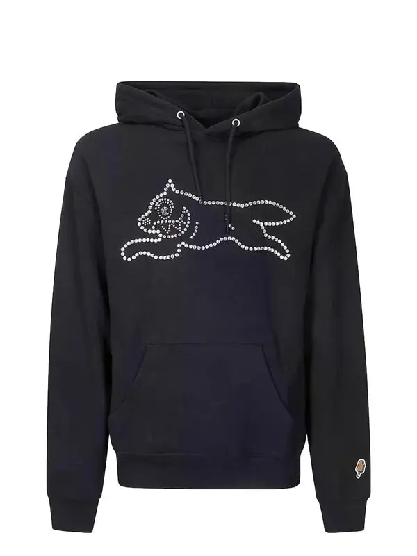 ICECREAM Crystal Running Dog Hoodie - Black