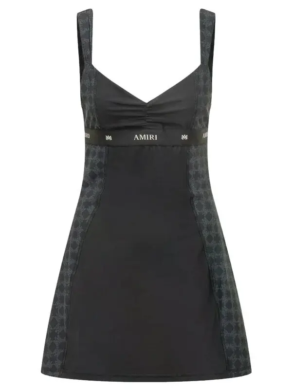 Amiri Patterned Mini Dress - Black