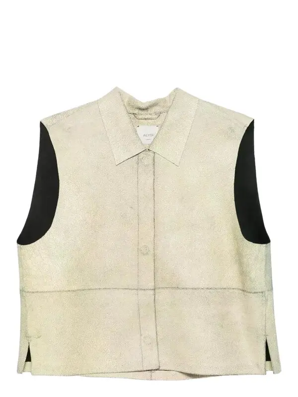 ALYSI Collared Sleeveless Vest - Neutrals