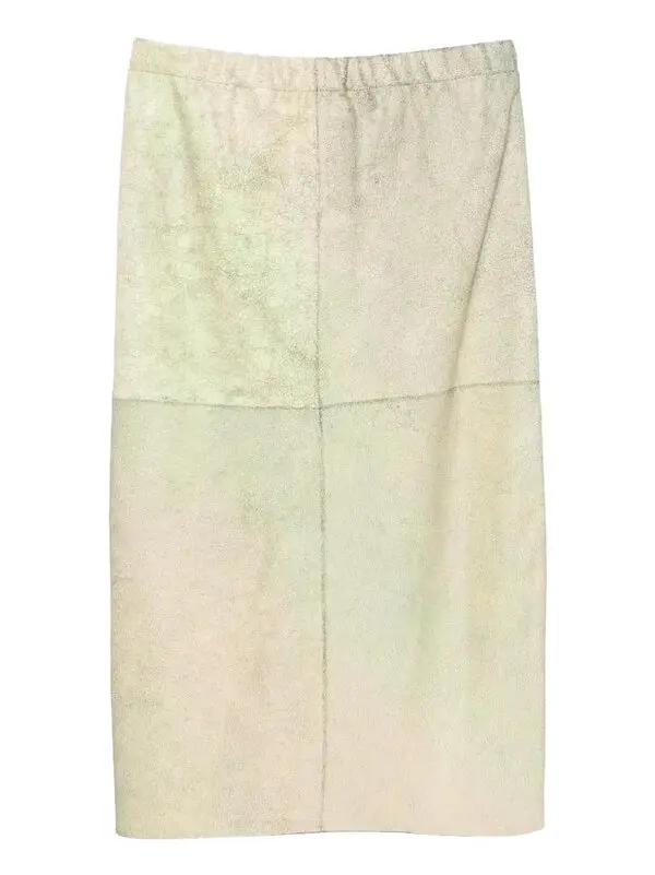 ALYSI Panelled Slit Midi Skirt - Neutrals
