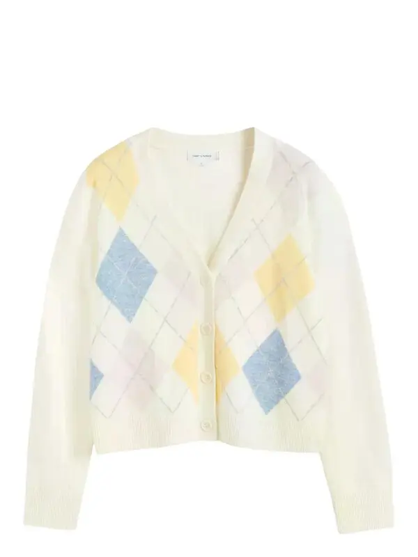 Chinti & Parker Argyle V-neck Cardigan - Neutrals