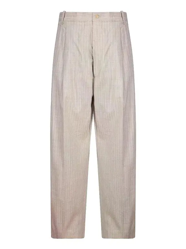 HED MAYNER Pinstripe Pleated Trousers - Neutrals