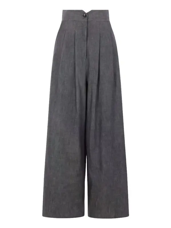 Dusan Pleated Detail Trousers - Grey