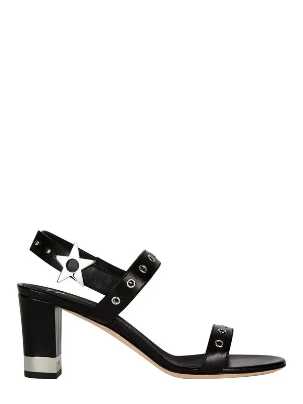 GIUSEPPE ZANOTTI Eyelet Applique Sandals - Black