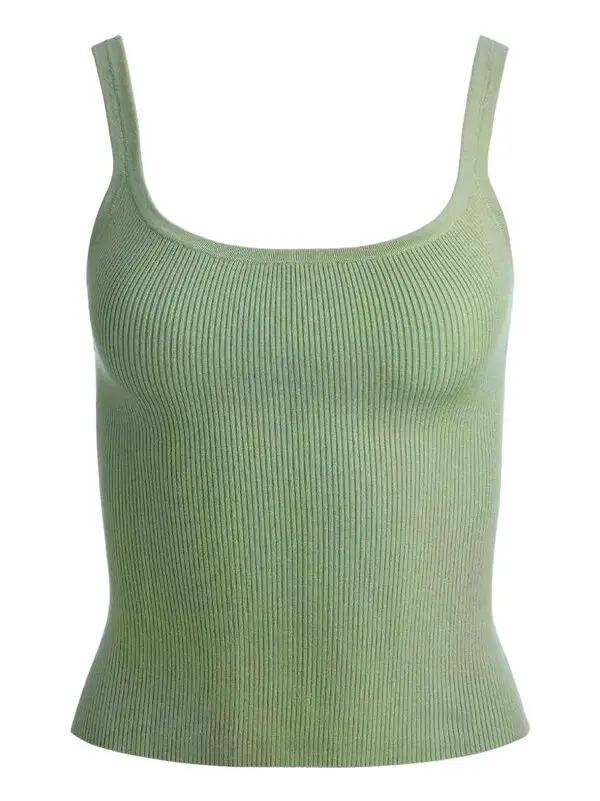 Alice + Olivia Shana Ribbed Tank Top - Green