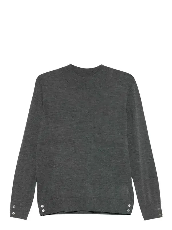 IVORY PARIS Buttoned Mock-neck Sweater - Grey