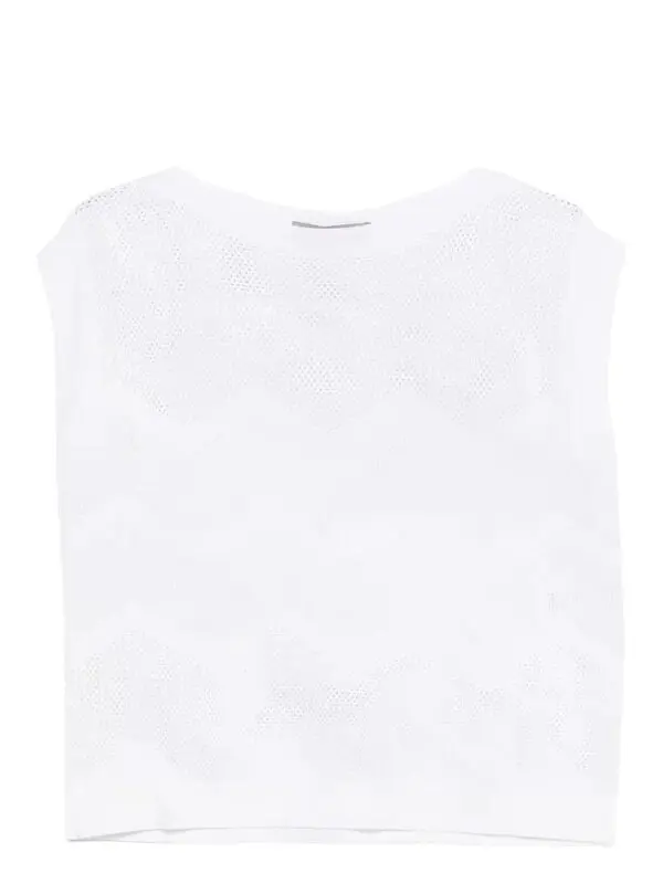 D.exterior Chevron Tank Top - White